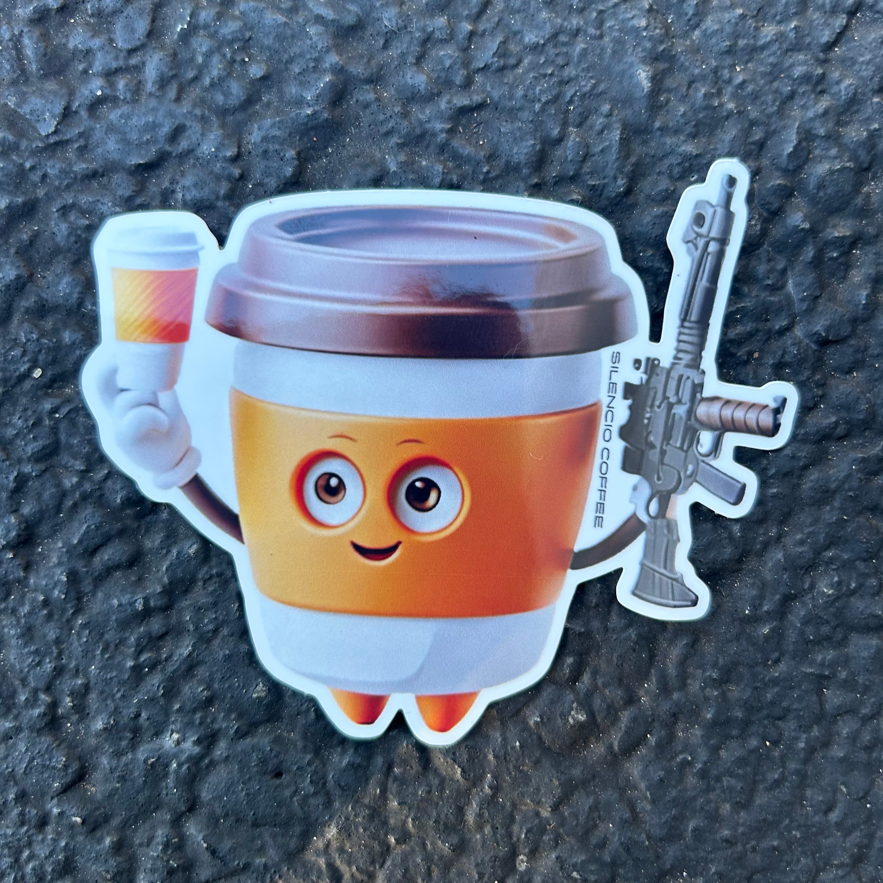 Sticker Guns and Coffee – Silencio Coffee